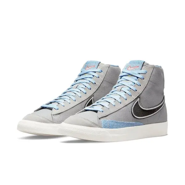 Nike Blazer Mid '77 Vintage High Top Sneakers - Gray/blue/white
