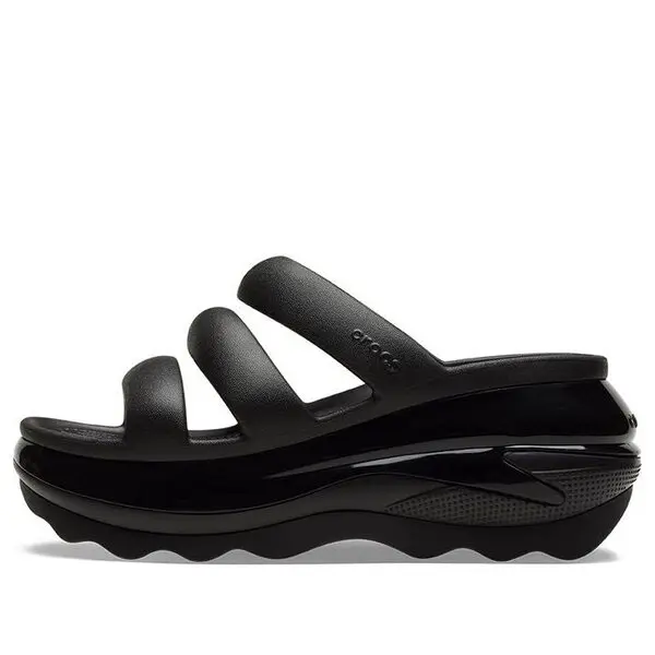 CROCS Mega Crush Triple Strap Platform Sandals - Black