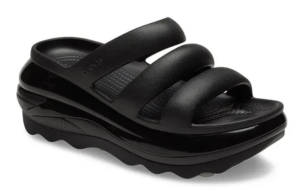 CROCS Mega Crush Triple Strap Platform Sandals - Black