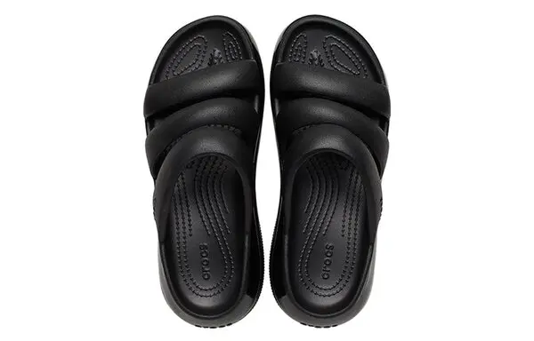CROCS Mega Crush Triple Strap Platform Sandals - Black