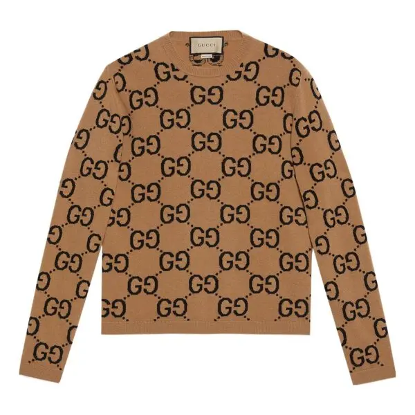 Gucci Gg Wool Jacquard Sweater - Beige