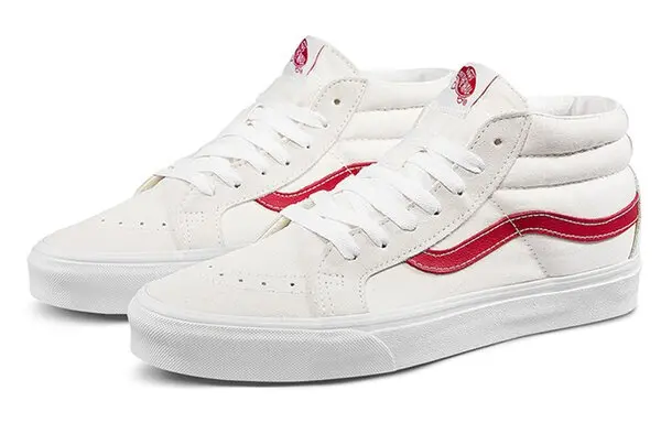 VANS Sk8-mid Casual Skate Shoes - Red/white