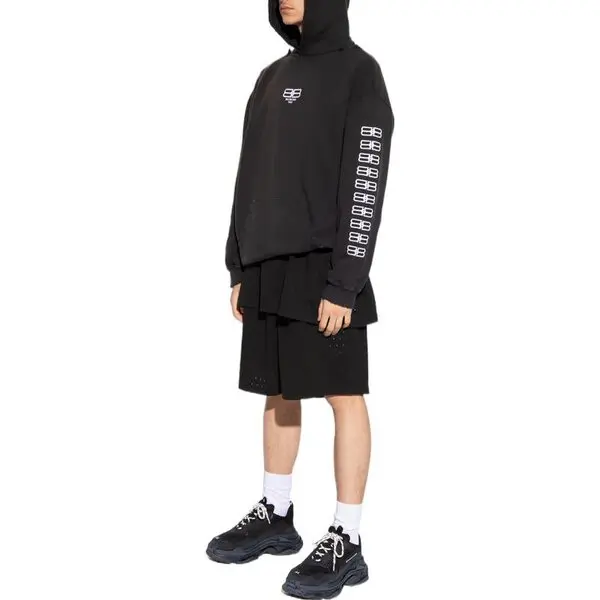 Balenciaga Bb Paris Icon Hoodie - Black/white