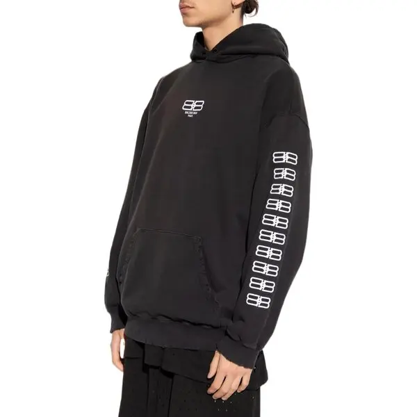 Balenciaga Bb Paris Icon Hoodie - Black/white