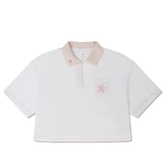 CONVERSE Pack Polo Shirt - White/pink