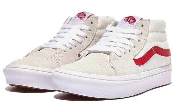 VANS Sk8-mid Sneakers - Cream/red