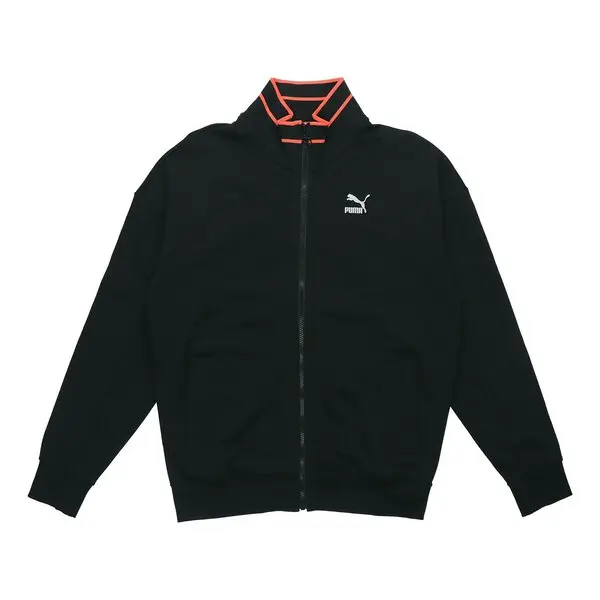 PUMA Tfs Stand Collar Zipper Casual Sports - Black