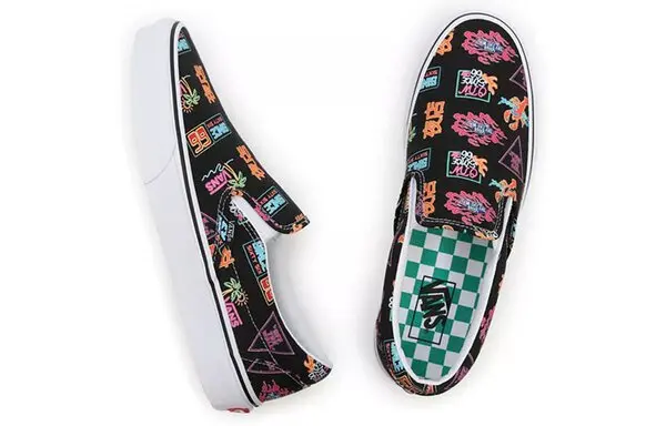 VANS Classic Slip-on Platform Sneakers - Black/multi-color
