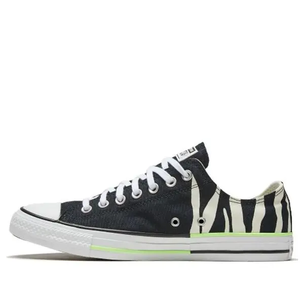 CONVERSE Chuck Taylor All Star "black Zebra Print Neon Green" Low Top Sneakers - Blackwhite