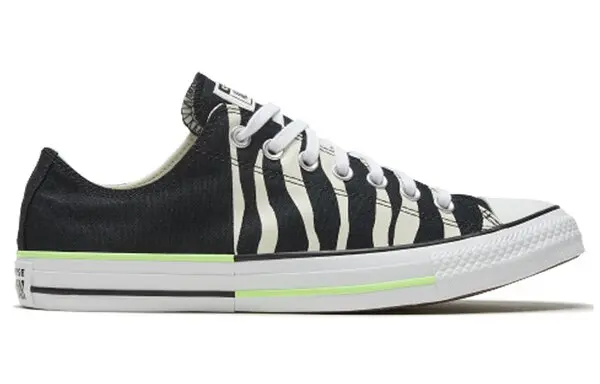 CONVERSE Chuck Taylor All Star "black Zebra Print Neon Green" Low Top Sneakers - Blackwhite