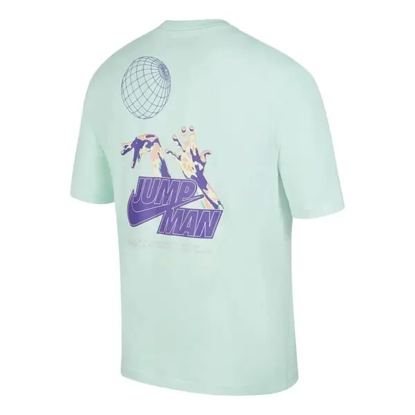 JORDAN Back Print Short Sleeve Mint Green T-shirt