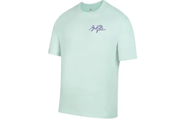 JORDAN Back Print Short Sleeve Mint Green T-shirt - Multi-color