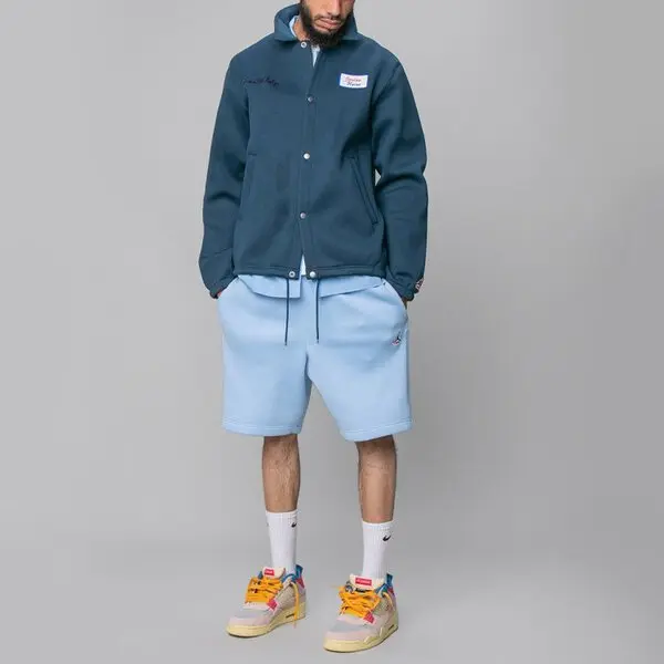JORDAN X Union La Embroidered Logo Lapel Coach Jacket Asia Sizing 'navy - Blue