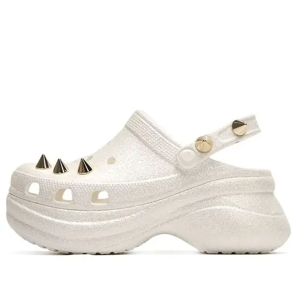 CROCS Embellished Platform Clogs - White