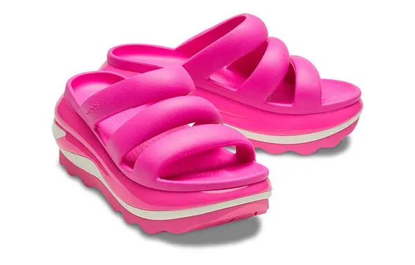 CROCS Mega Crush Triple Strap Platform Sandals - Pink