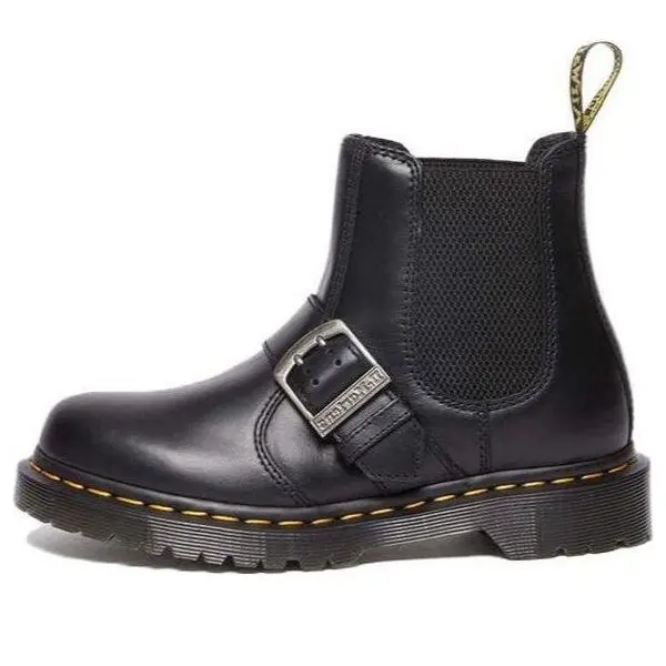 Dr. Martens 2976 Buckle Pull Up Leather Chelsea Boots - Black