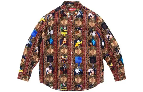 Supreme X Mark Leckey Fw23 Week4 Hardcore Printed Corduroy Shirt 'multicolor