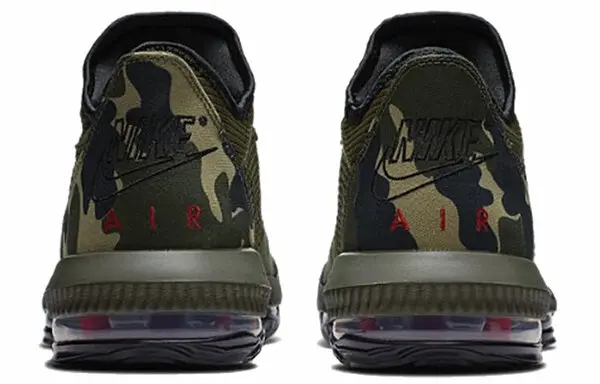 Nike Lebron 16 Low Camo Basketball Sneakers - Olive Green