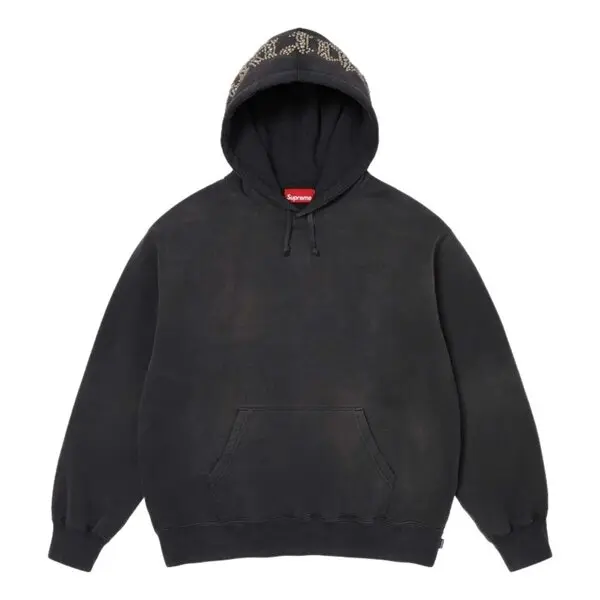 Supreme Overdyed Studded Hooded Sweatshirt - Black