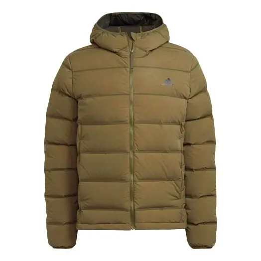Adidas Helionic S H J Outdoor Stay Warm Hooded Down Jacket Green - Multi-color