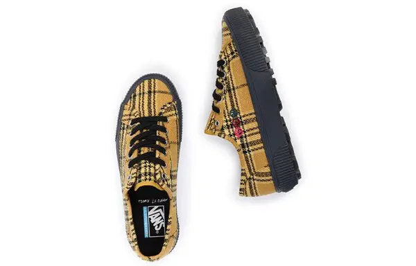 VANS Yellow Plaid Low Top Sneakers - Yellow/black