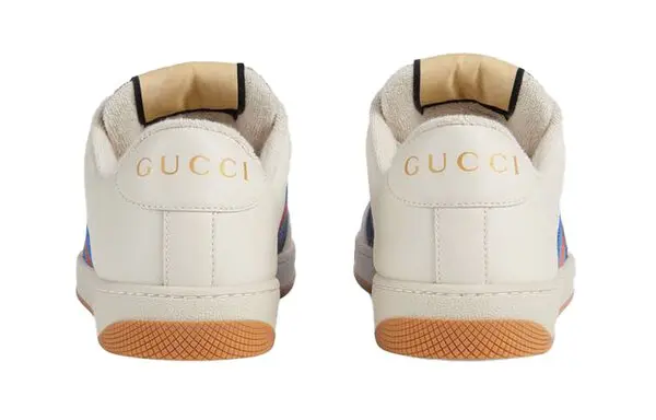 Gucci Screener Gg Canvas Denim Low Top Sneakers - Blue/ivory