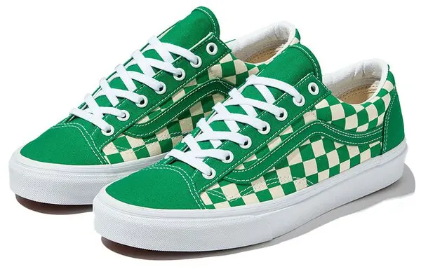 VANS Style 36 Checkerboard Low Top Sneakers - Whitegreen