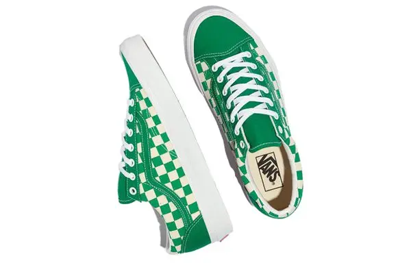 VANS Style 36 Checkerboard Low Top Sneakers - Whitegreen