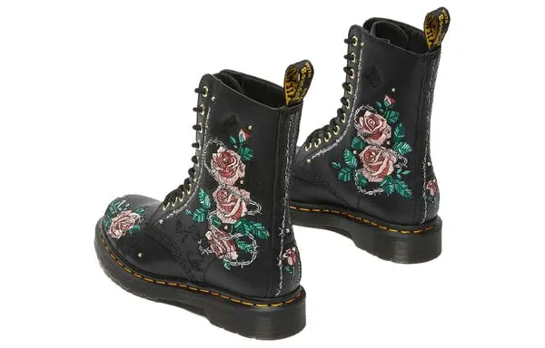Dr. Martens 1490 Vonda Floral Leather Lace Up Boots