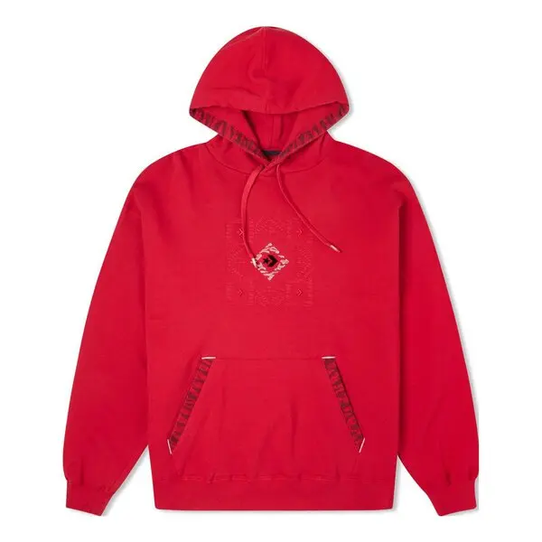 CONVERSE Embroidered Tiger Stripe Hoodie - Red