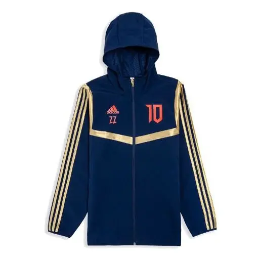 Adidas Falcon Zidane Soccer Training Hooded Jacket - Blue