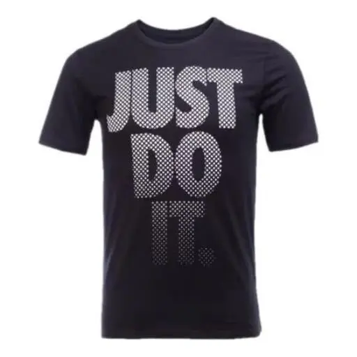 Nike Alphabet Printing Round Neck Pullover Black T-shirt - Default Color