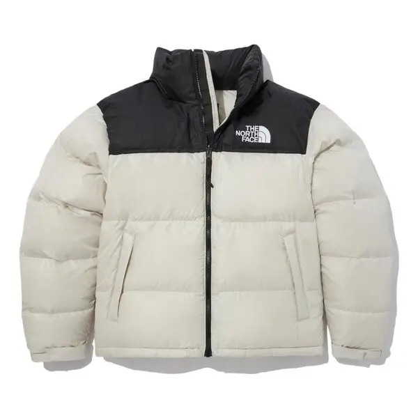 The North Face Fw22 Logo Nuptse Puffer Jacket - Beige