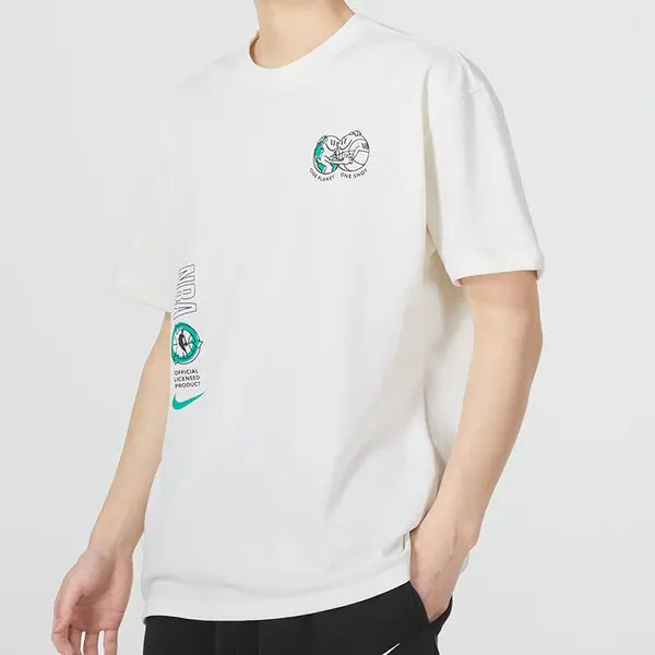 Nike Bonsai Alphabet Casual Printing Short Sleeve White
