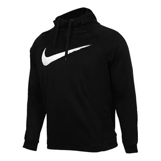 Nike Casual Sports Large Logo Fleece Lined Hoodie - Black