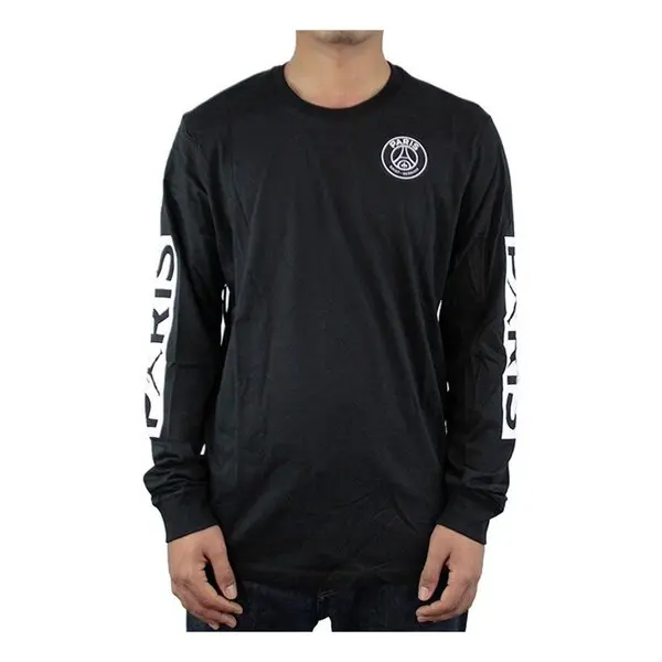 JORDAN Psg Alphabet Printing Long Sleeve Shirt - Black
