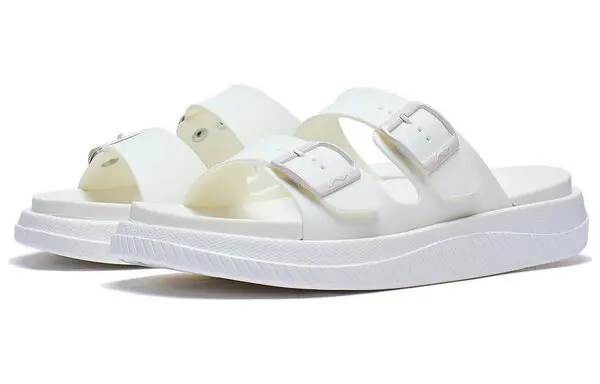 LI-NING Clap Slide Sandals With Buckle Detail - White