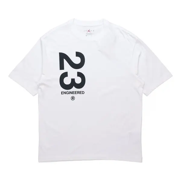 JORDAN 23 Engineered Alphabet Printing Casual Sports Round Neck Short Sleeve - White