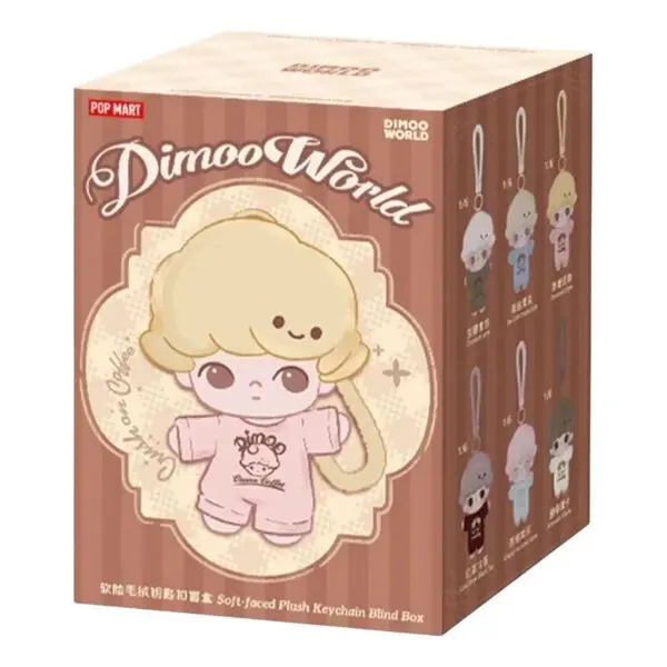 POP MART Dimoo Crush On Coffee Plush Keychain Sealed Case - Multi-color