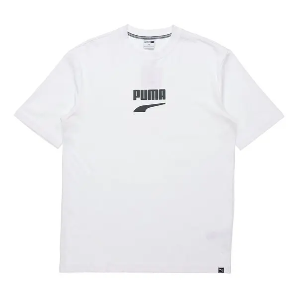PUMA Downtown Classical Logo Short Sleeve Tee - White