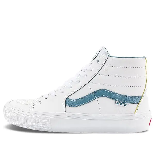 VANS Sk8-hi High Top Lace-up Sneakers - White/blue