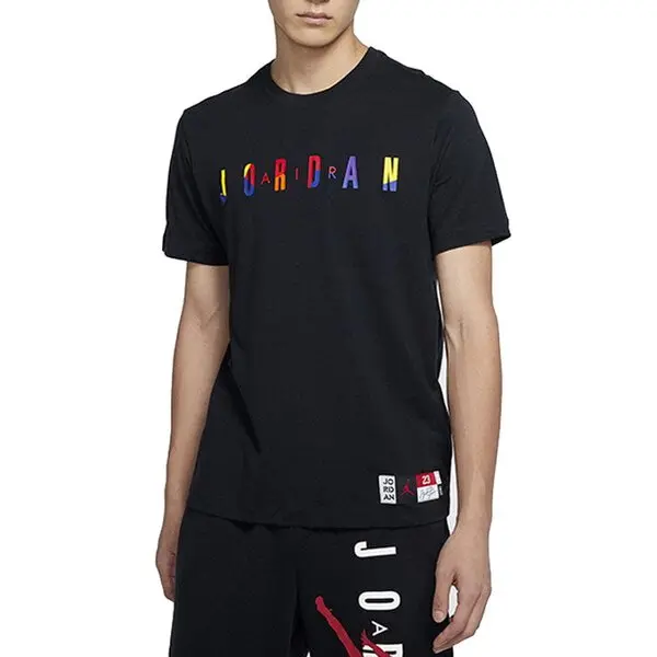 JORDAN Casual Sports Round Neck Short Sleeve - Black