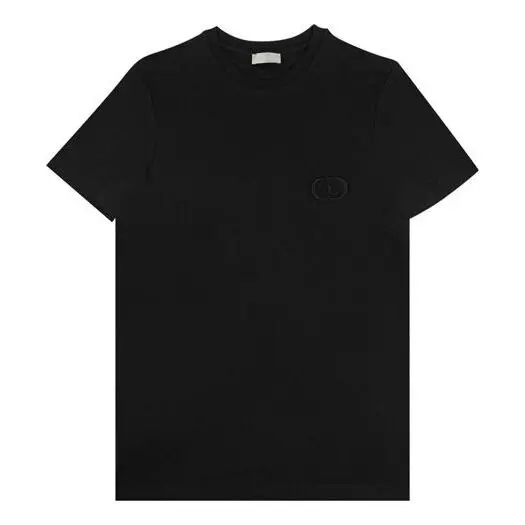 Dior Cd Icon Logo Embroidered Short-sleeved - Black