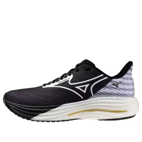 Mizuno Wave Rider 29 Athletic Sneakers - Black/white/gold