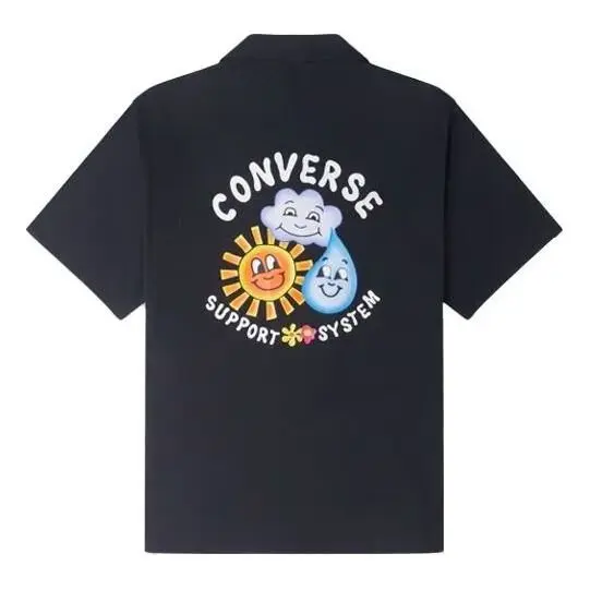 CONVERSE Skate Woven Shirt Asia Sizing 'black Multi