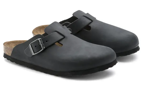 BIRKENSTOCK Boston Oiled Leather Clogs - Black