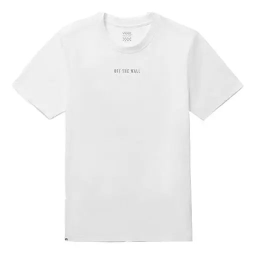 VANS Back Large Logo Printing Athleisure Casual Sports Short Sleeve Couple Style - White