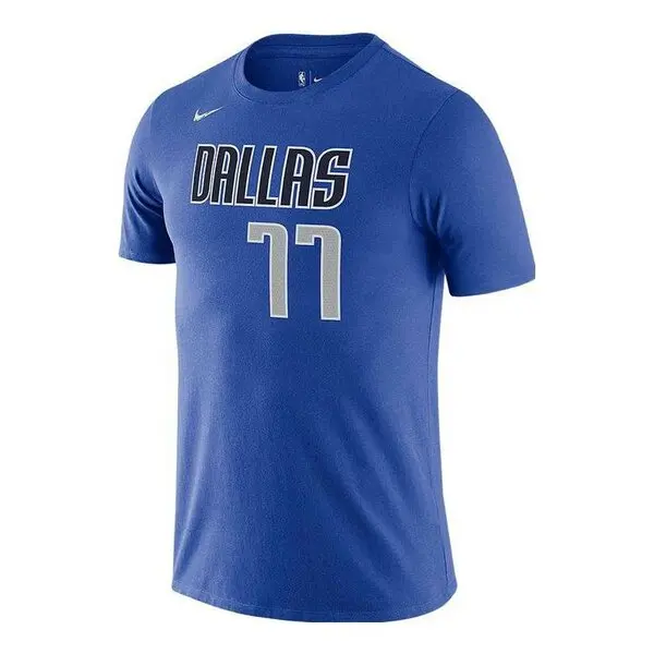 Nike Nba Dallas Mavericks Doncic Alphabet Numeric Basketball Sports Short Sleeve Blue T-shirt - Multi-color