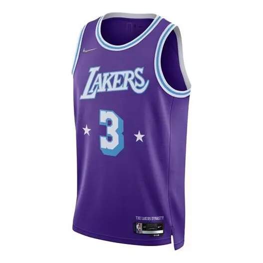 Nike Nba Los Angeles Lakers Anthony Davis 2021/22 City Edition Jersey #3 - Purple/multi-color