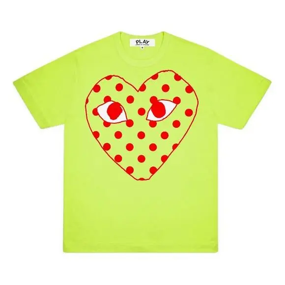 Play Comme Des Garcon Pastelle Polka Dot Logo T-shirt - Green